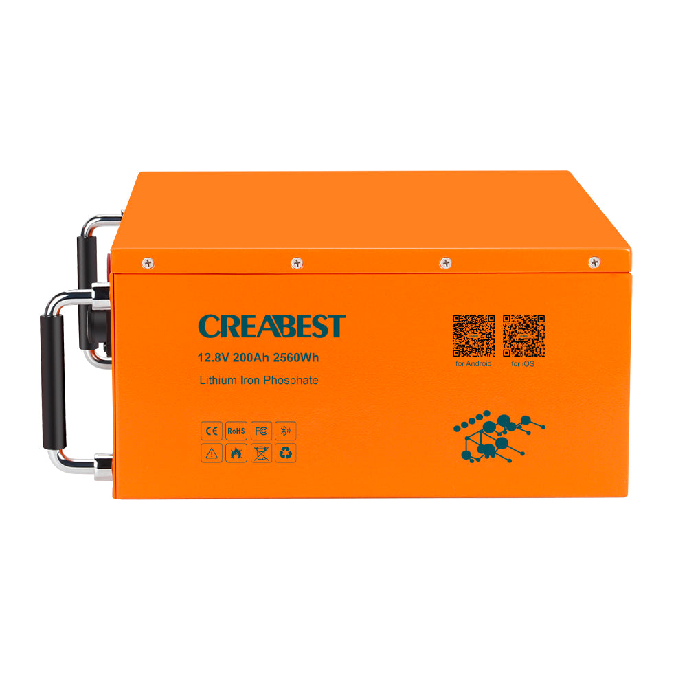 Creabest LiFePO4 Akku 200Ah 12.8V für Wohnmobil Camping Solaranlagen M ...