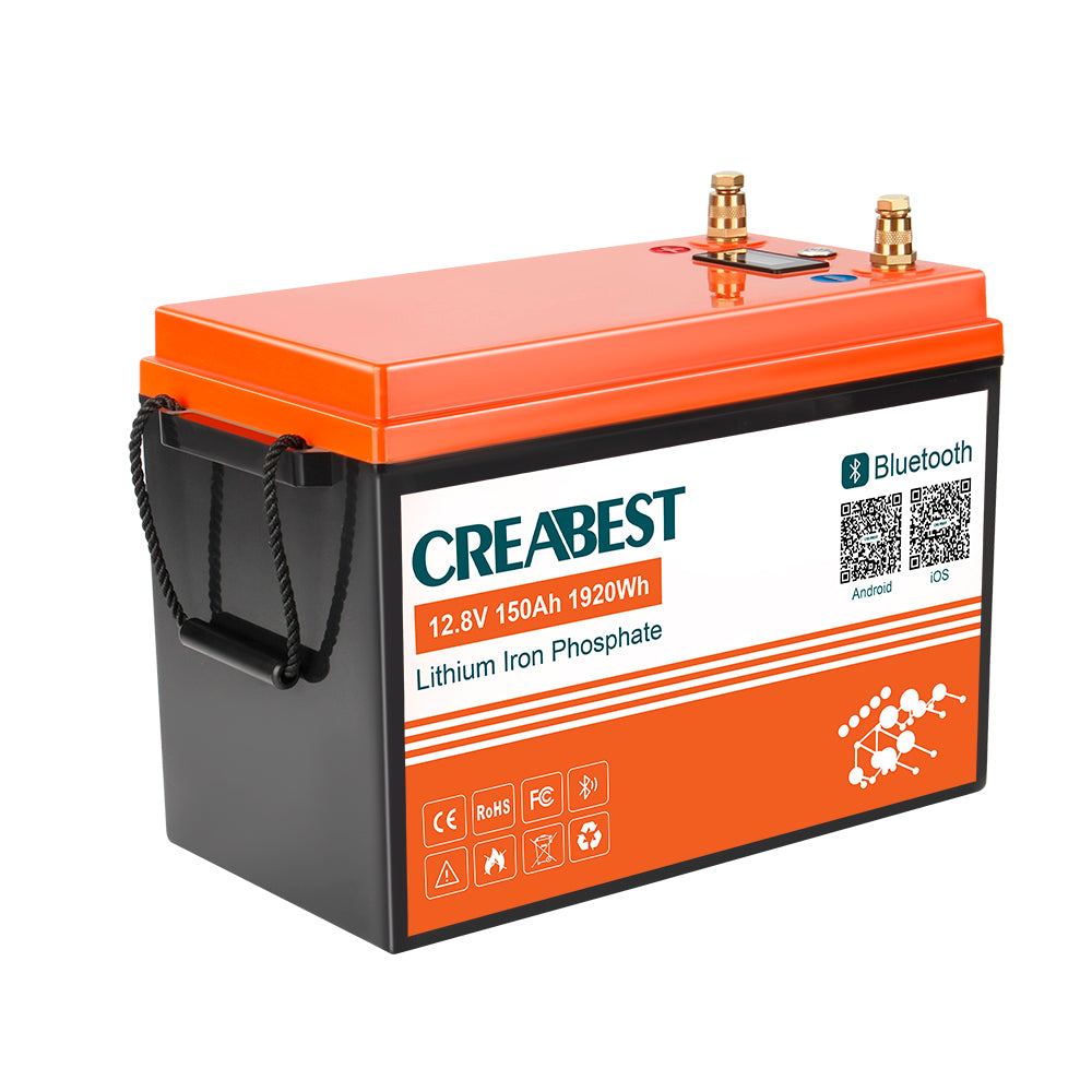 CREABEST LiFePO4 Akku 150Ah 12.8V für Wohnmobil, Wohnwagen, Camping, S ...