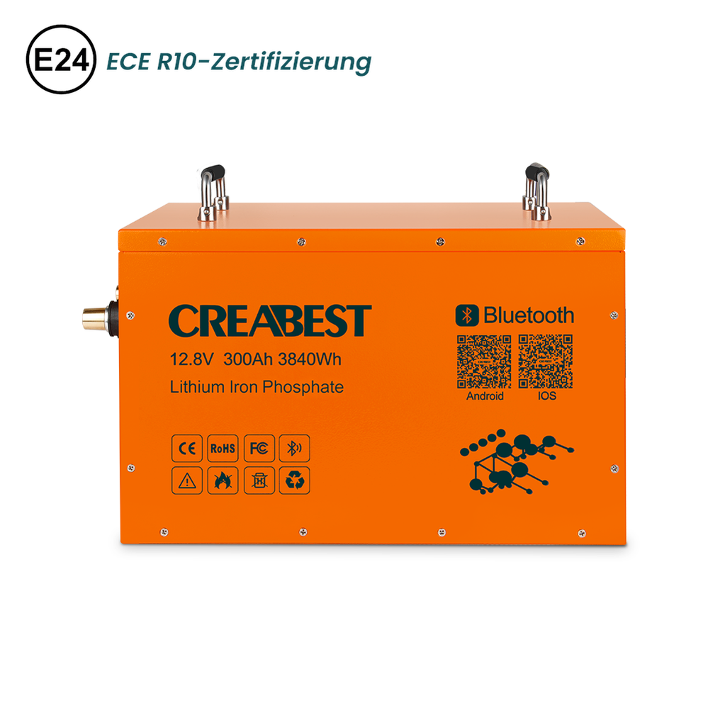 CREABEST LiFePO4 Akku 300Ah 12.8V für Wohnmobil, Wohnwagen, Camping, S ...