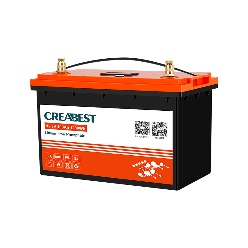 CREABEST LiFePO4 Accu 12V 100Ah voor Camper, Caravan, Boot, Zonnepanel ...