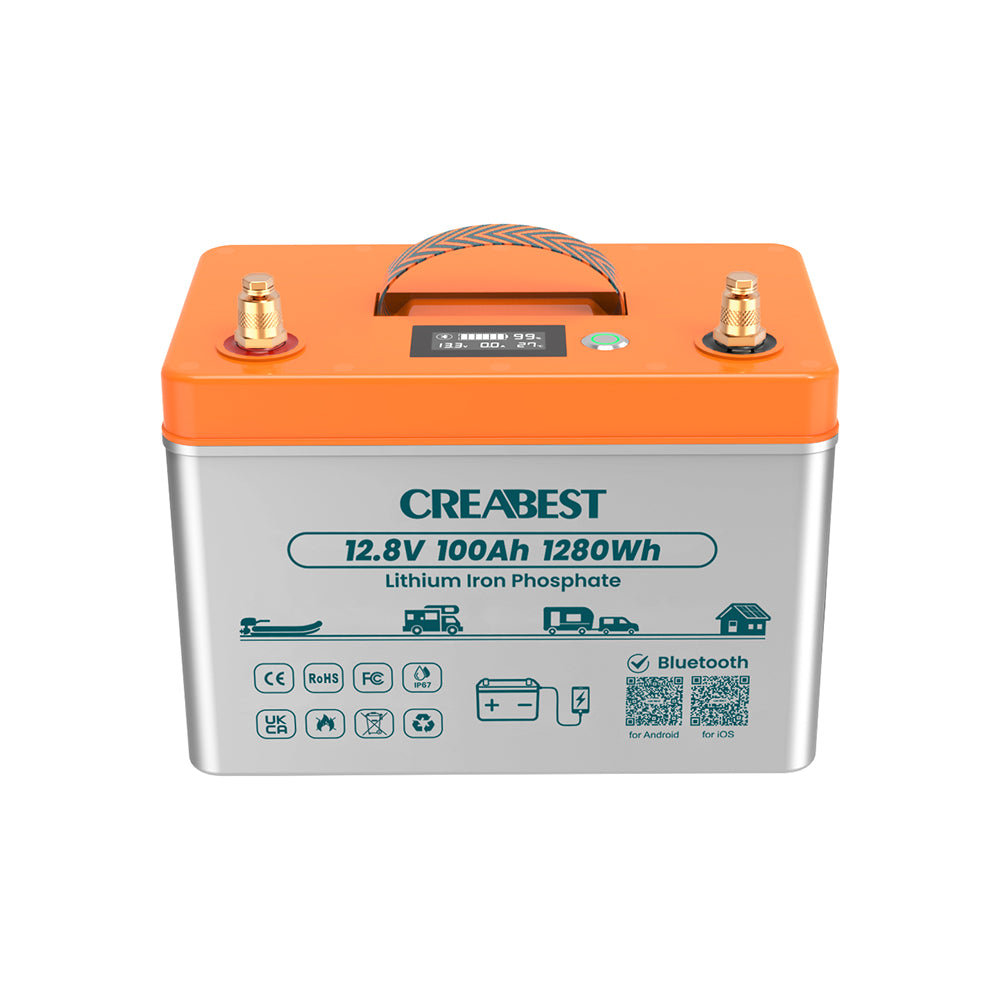 Creabest LiFePO4 Bateria 100Ah 12.8V para Autocaravanas, Camping, Sist ...